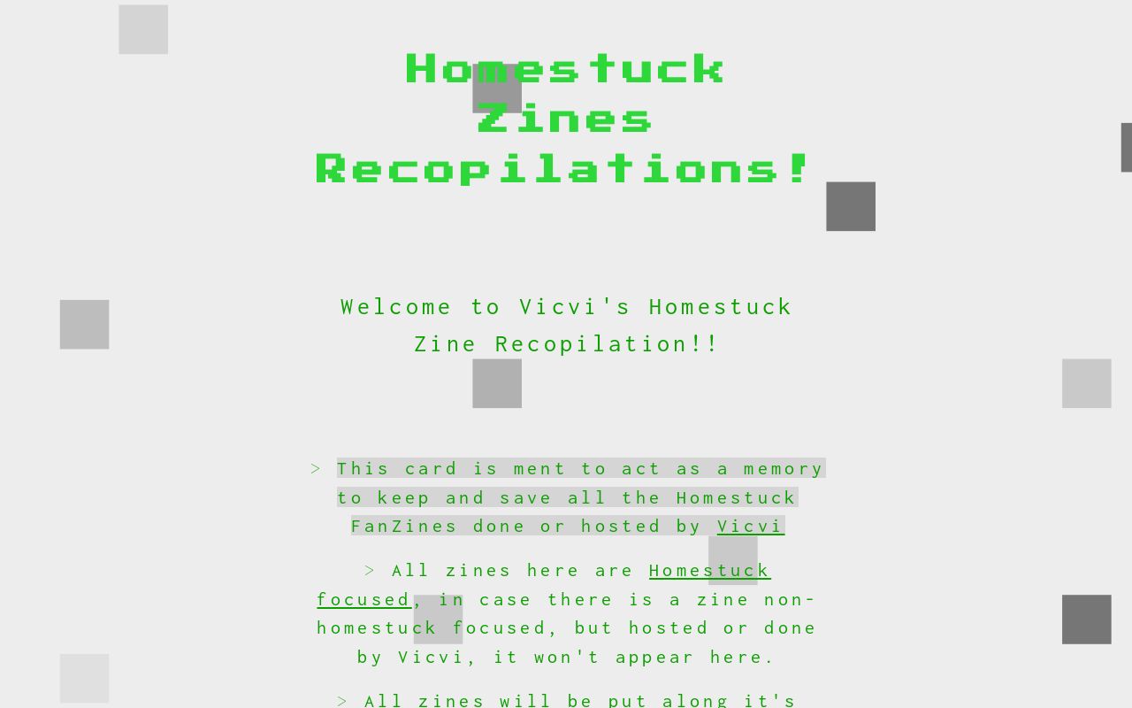 Homestuck Zine Recopilation
